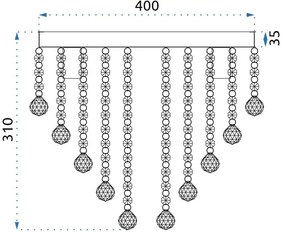 Toolight - Křišťálová stropní lampa 4xE14 40W APP515-4C, chromová, OSW-00072