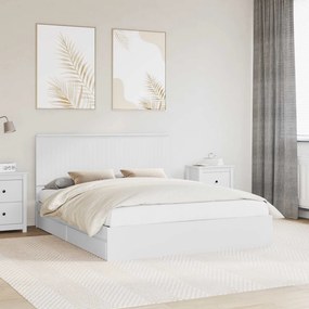 Postel s úložným prostorem Bílá 160 x 200 cm Kompozitní dřevo 3411187