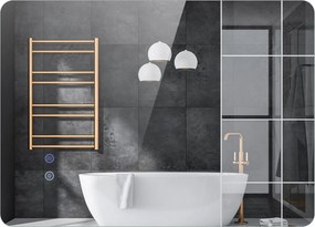Costway Obdélníkové zrcadlo s LED osvětlením, nástěnné zrcadlo do – 70 × 50 cm