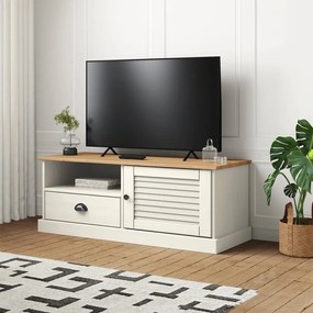 TV stolek VIGO bílý 106 x 40 x 40 cm masivní borové dřevo - Default Title