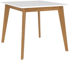 ARBYD Bílý dřevěný jídelní stůl Thia 85 x 85 cm