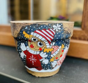 Keramika Javorník Květináč velký  - vánoční andílek