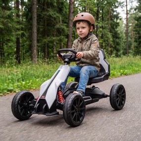 HOMCOM Dětský elektrický go-kart 12V 3-5 km/h Drift kart s 2 rychlostními režimy, bezpečnostním pásem, volantem, dětský go-kart pro děti ve věku 3-8 …