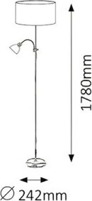 Brilagi - Stojací lampa CERIA 1xE27/100W/230V + 1xE14/25W matný chrom/zelená