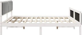 Rám postele s čelo Bílá a světle šedá 200 x 200 cm 3394302