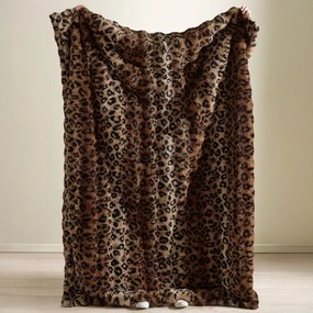 Hnědá deka 130x170 cm Animal Print – Catherine Lansfield