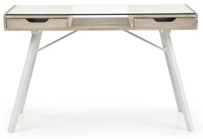 Industriální stůl Skleněná deska Bílé nohy ETTE