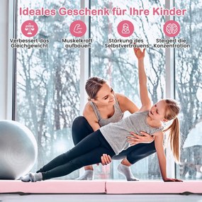 Costway Kladina gymnastická kladina 210 cm skládací gymnastická kladina – růžový
