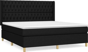 Box spring postel s matrací černá 180x200 cm textil 3132251