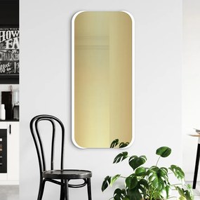 Zrcadlo Mezos White - gold glass Rozměr: 55 x 100 cm