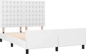 Rám postele s čelem bílý 140x190 cm umělá kůže 3125568