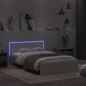 Rám postele s čelem a LED osvětlením bílý 140 x 200 cm 3207609