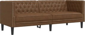 2dílná sedací souprava Chesterfield hnědá umělá semišová kůže 3209280