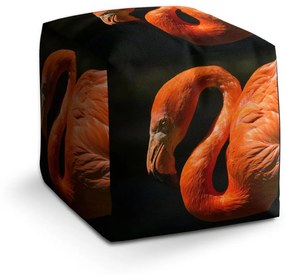 Sablio Taburet Cube Plameňák: 40x40x40 cm