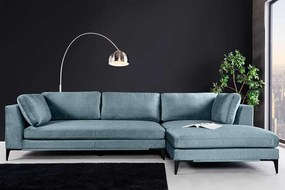 Designová rohová sedačka Sashanique 313 cm petrolejový samet - pravá