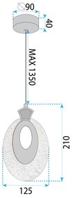 Toolight Moderní závěsné LED osvětlení Crystal D2 LHJ109-1CP růžová zlatá