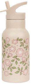 a Little Lovely Company Nerezová láhev na pití květy růžové