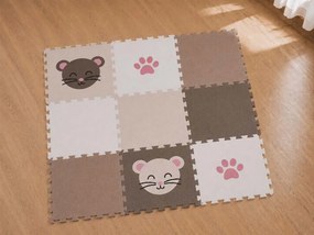 Pěnová puzzle podlaha na hraní do dětského pokoje MYŠKA A TLAPKA 9 dílů