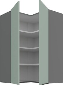 ARIA sa | horní kuchyňská skříňka 60x60 GN-90 2F (90°) rohová s policemi | VYSOKÁ | 60x60 cm | antracit/aquamarine