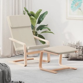 Relaxační křeslo s podnožkou krémové textil 3154412
