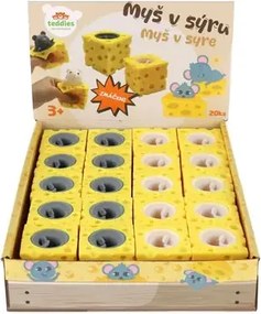 TEDDIES Mačkací myška v sýru / Antistresová hračka / 2 barvy / od 3 le