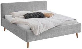 OnaDnes -20% Šedá látková dvoulůžková postel Meise Möbel Mattis 160 x 200 cm s úložným prostorem
