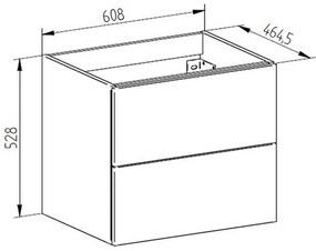 Mereo Mereo, Aira, koupelnová skříňka s keramickým umyvadlem 61 cm, bílá, dub, šedá, CN720