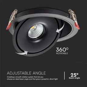 LED Podhledové bodové svítidlo LED/20W/230V 3000/4000/6400K pr. 16,5 cm černá