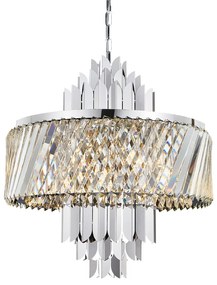 Lustr Margot, 1x křišťálové/chromové kovové stínítko, (fi 55cm), ch