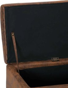 Lavice s úložným prostorem 116 cm hnědá umělá broušená kůže 281315