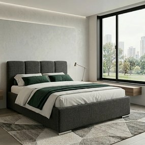 Eka Čalouněná postel Cassandra 120x200 cm Barva látky Trinity: Hnědá (Trinity 2307), Úložný prostor: S dřevěným rámem úložného prostoru