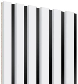 Akustické panely š. 240 cm na černé desce HDF - Bílá na černé desce