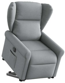 Elektrické zvedací polohovací křeslo světle šedé textil 3303394