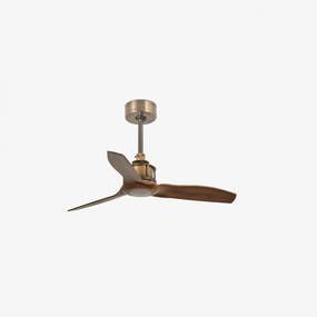 FARO 33428 JUST FAN XS, starozlatá/dřevo, stropní ventilátor 81cm - FARO