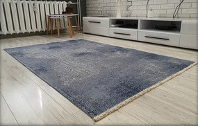 HU Modrý orientální koberec Banco 1030-BLUE Rozměr: 60x110 cm
