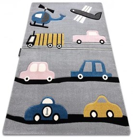 Dywany Łuszczów, Dětský kusový koberec Petit Toys cars grey, 180x270, šedá, dětský pokoj