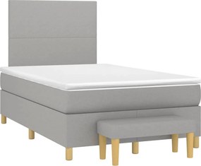 Box spring postel s matrací světle šedá 120x190 cm textil 3270390