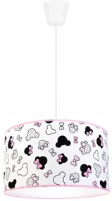 Dětské závěsné svítidlo Minnie, 1x textilní stínítko se vzorem, (fi 35cm)