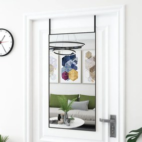Zrcadlo na dveře černé 50 x 100 cm sklo a hliník 327411