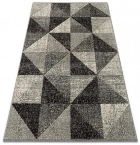 koberec FEEL 5672/16811 TROJÚHELNÍKY šedá / antracitová / krémovýová velikost 280x370 cm | krásné koberce cz