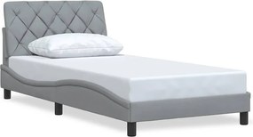 Rám postele bez matrace světle šedá 100 x 200 cm textil 3310580
