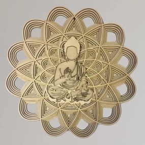 3D Vícevrstvý dřevěný Buddha v mandale | Luxusní zenová dekorace | SENTOP PR0459