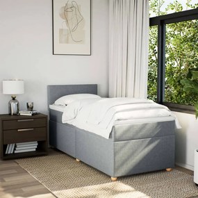 Box spring postel s matrací světle šedý 100 x 200 cm textil 3288884