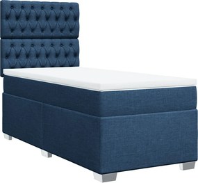 Box spring postel s matrací modrá 90x190 cm textil 3292656