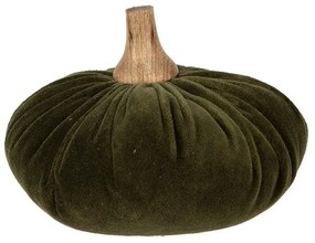 Zelená textilní dekorace dýně Pumpkin L - Ø 15*12 cm