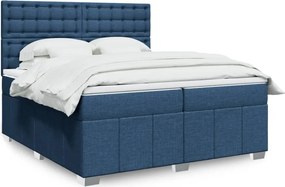 Box spring postel s matrací modrá 200x200 cm textil 3291795