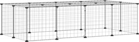 20panelová ohrádka pro zvířata s dvířky černá 140 x 70 x 35 cm ocel 3114055