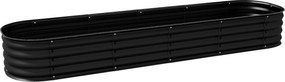 Modulární vyvýšený záhon z oceli Outsunny pro zeleninu, rostliny a květiny - 240 x 62 x 30 cm, černý | Aosom