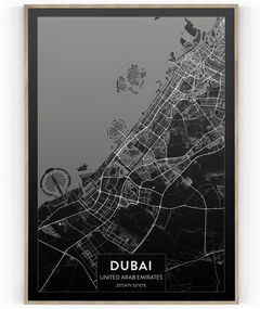 Obraz Mapa Dubai 30 x 40 cm - napnuté plátno na dřevěném rámu