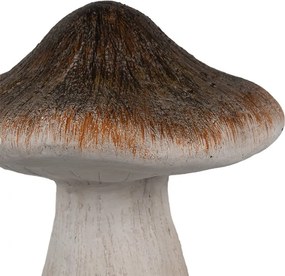 Béžovo-hnědá keramická dekorace houba Mushroom - Ø 11*12 cm